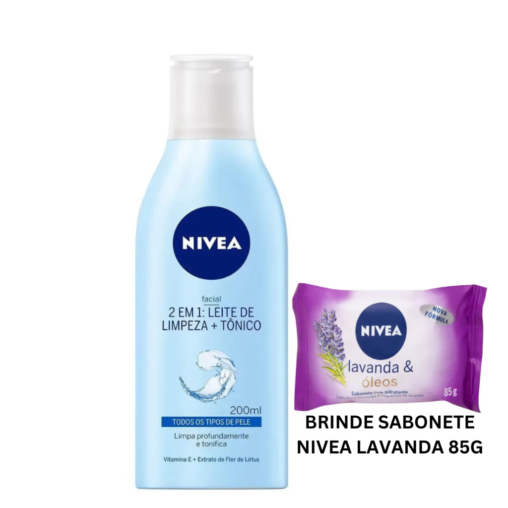 NIVEA Loção 2 em 1 Leite de limpeza + Tônico Refrescante 200 ml ...