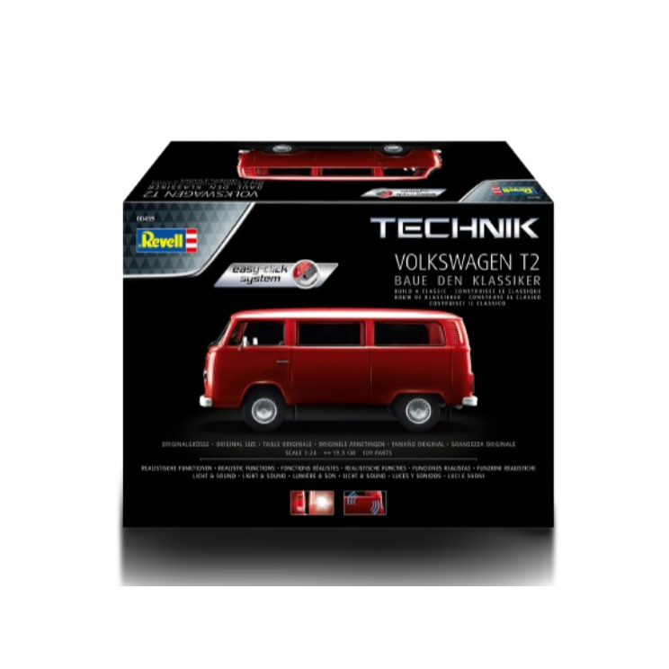 Revell 00459 Volkswagen T2 Bus 1/24 - Technik " Easy-Click " | Shopee Brasil