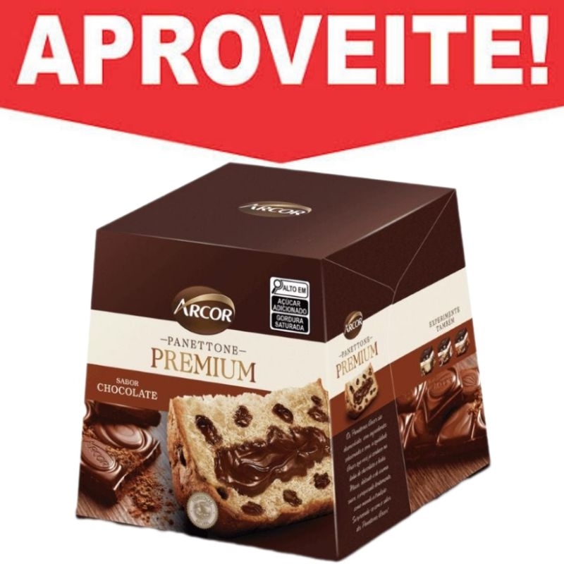 PANETTONE ARCOR PREMIUM SABOR CHOCOLATE 430g | Shopee Brasil