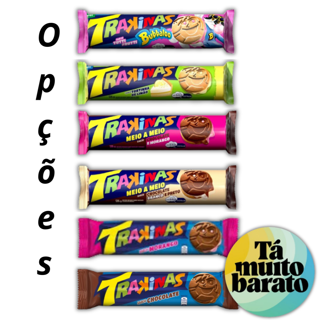 Biscoito Trakinas Recheado - Pacote 126g UNIDADE | Shopee Brasil