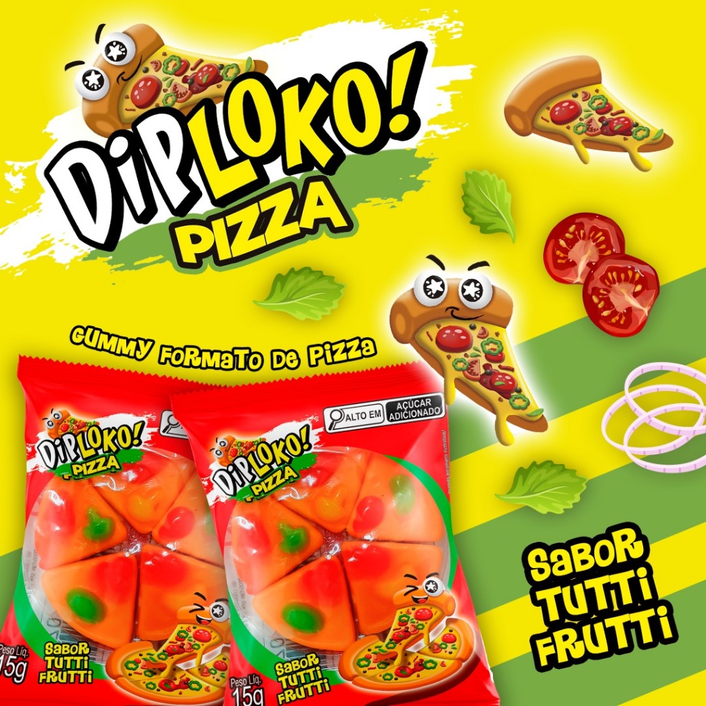 BALA DIP LOKO PIZZA COM 24 UNIDADES DE 15G CADA | Shopee Brasil