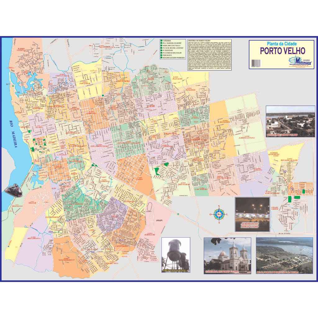 Mapa Geográfico Político e Rodoviário Gigante da Cidade de Porto Velho ...