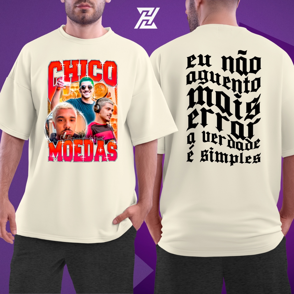 Camiseta Meme Chico Moedas chico Coin 100% Camisa Algodão Premium ...