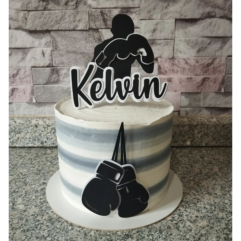 Topo de bolo Luta Boxe Topper Muay-Thai em Camadas Decoração de Bolo ...