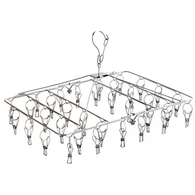 Varal De Inox 40 Clips Prendedores Pratico E Retrátil Cabide Para ...