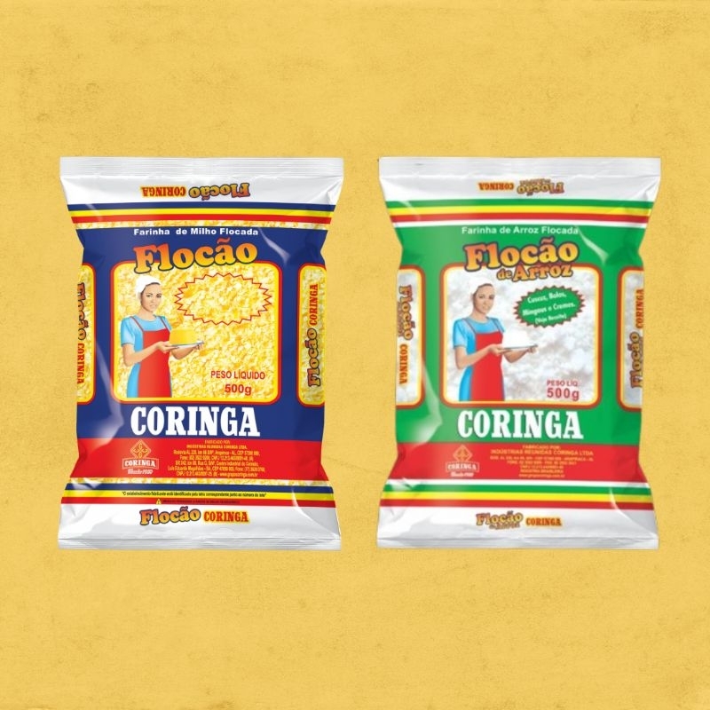 Kit 1 Flocão de Milho e 1 Flocão de Arroz Coringa 500g | Shopee Brasil