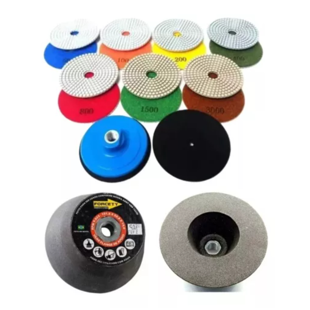 Kit Acabamento Porcelanato 45º Graus Lixa 50/100/200/400/800 + 1 ...