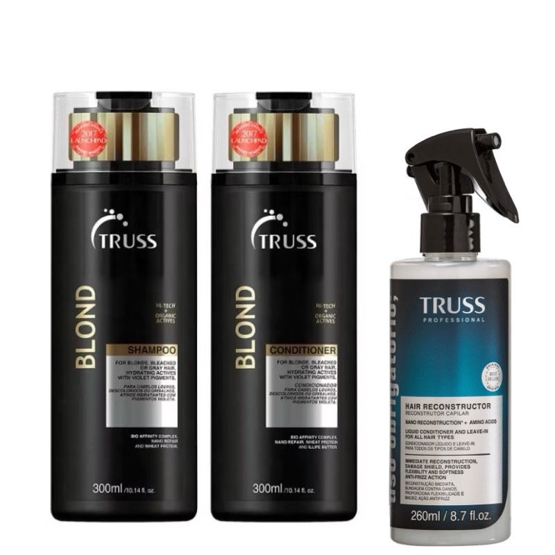 KIT TRUSS SHAMPOO E CONDICIONADOR BLOND + USO OBRIGATÓRIO RPK ...
