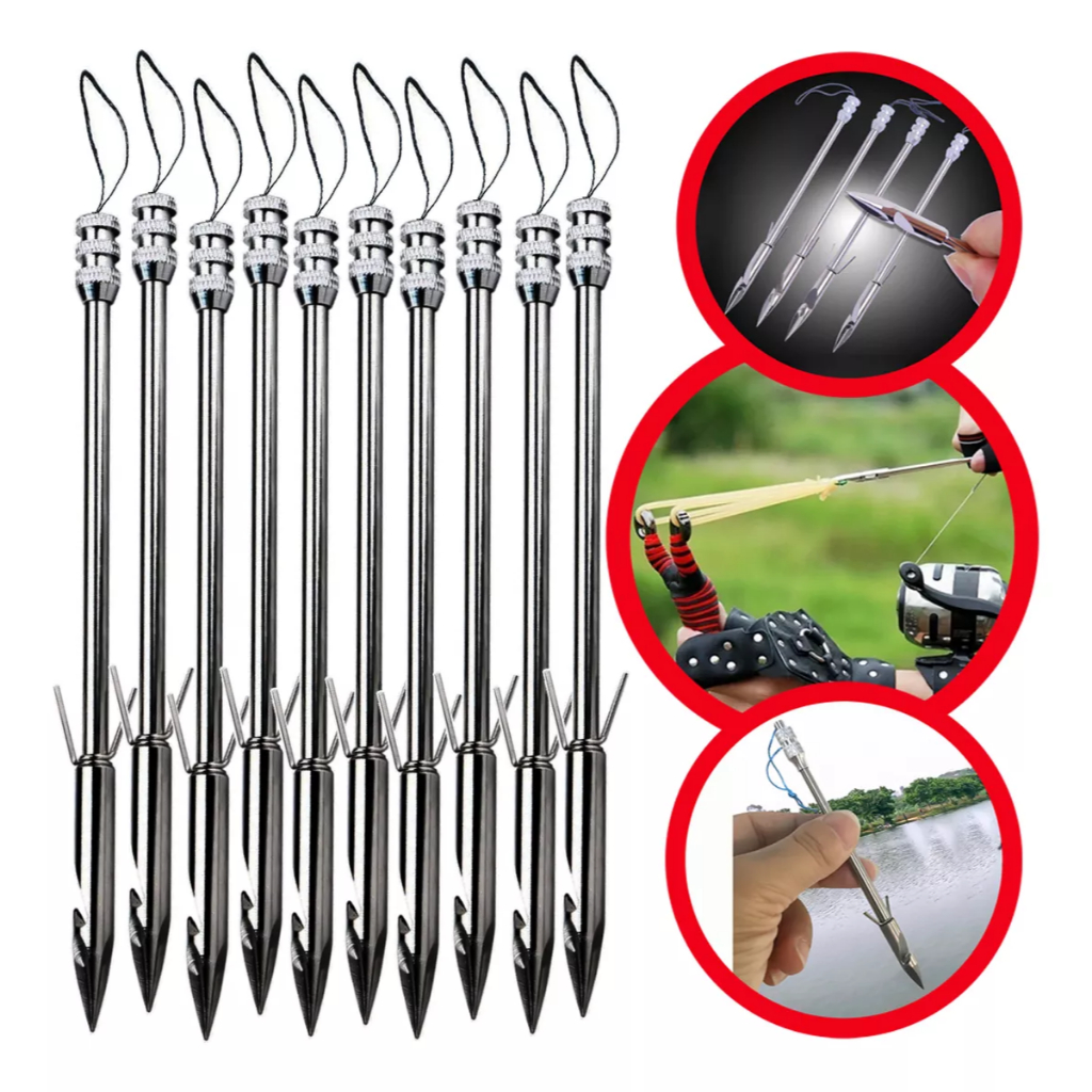 Seta Dardo Flecha De Pesca Mt-16 Estilingues Atiradeira Kit (10pç ...