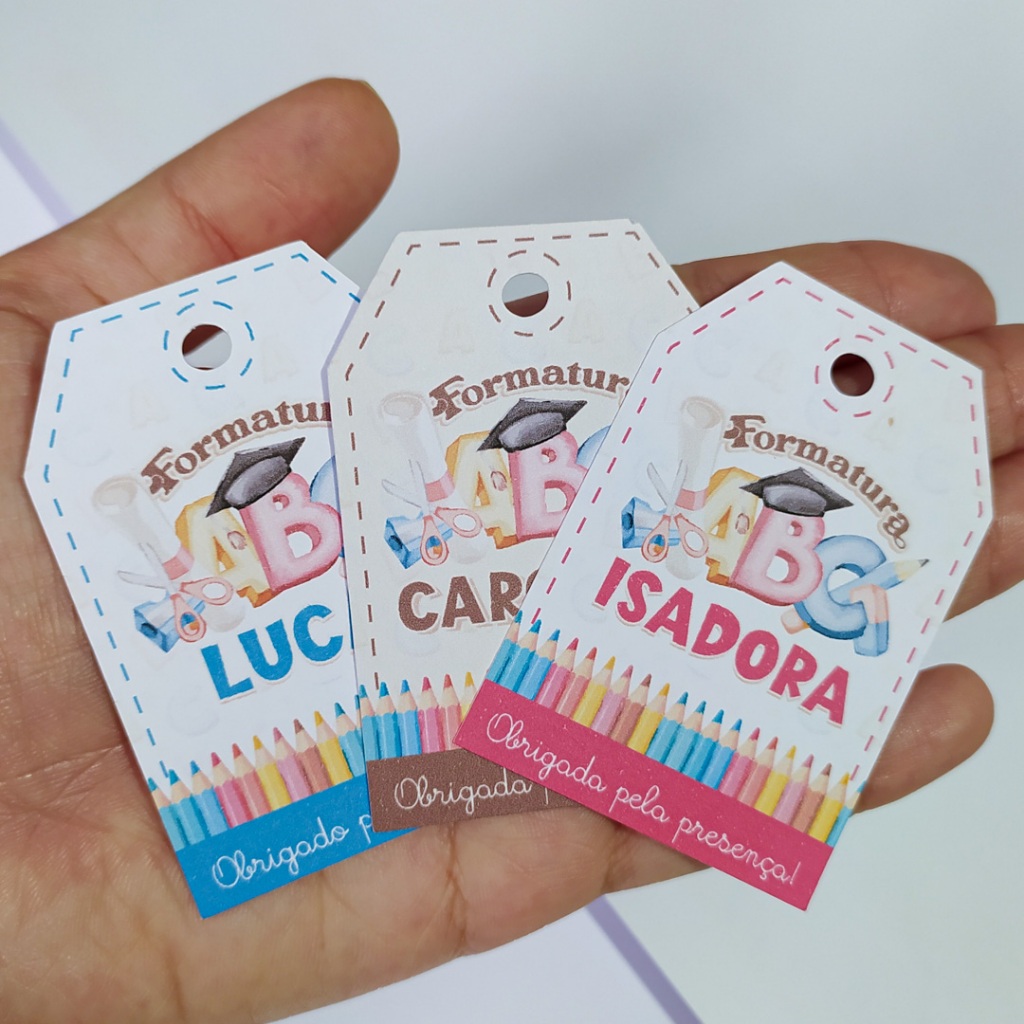 TAG Lembrancinha Formatura ABC | Cartão Agradecimento | Festa ...