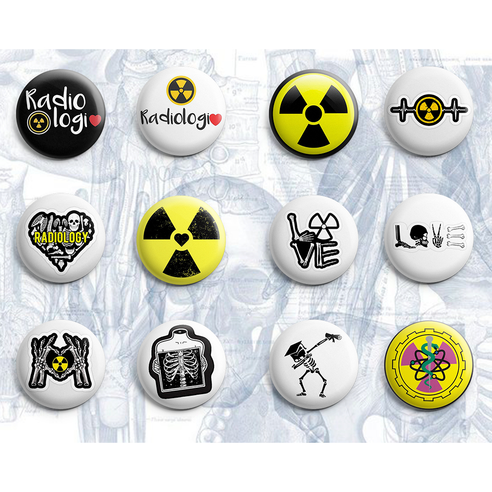 Kit 5 ou 10 Bottons Radiologia - Botum / Boton / Broche (3,5cm & 4,5cm ...