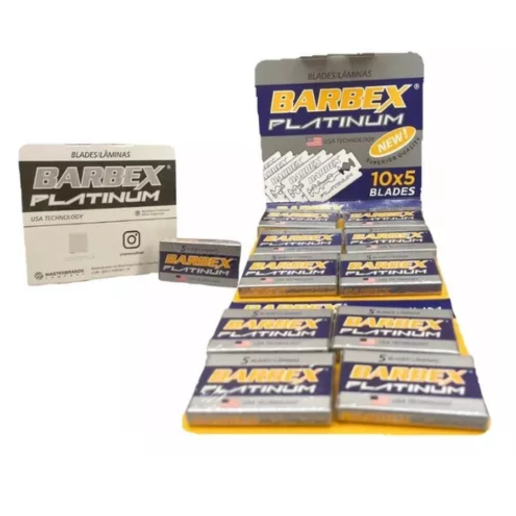 Lâmina Para Barbear Barbex Platinum 01 Cartela C/50 Unidades | Shopee ...