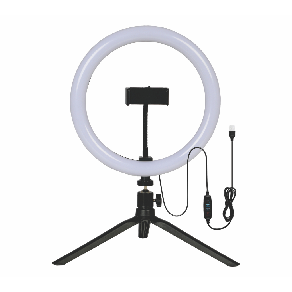 Iluminador Ring Light Led 10 Polegadas 24cm Usb Tripé 19cm G-light | Shopee Brasil