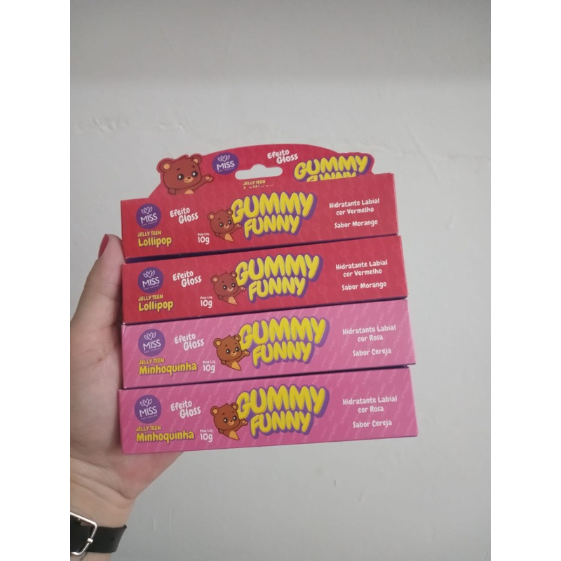 Gloss Gummy Funny 10g - hidratante labial cereja | Shopee Brasil