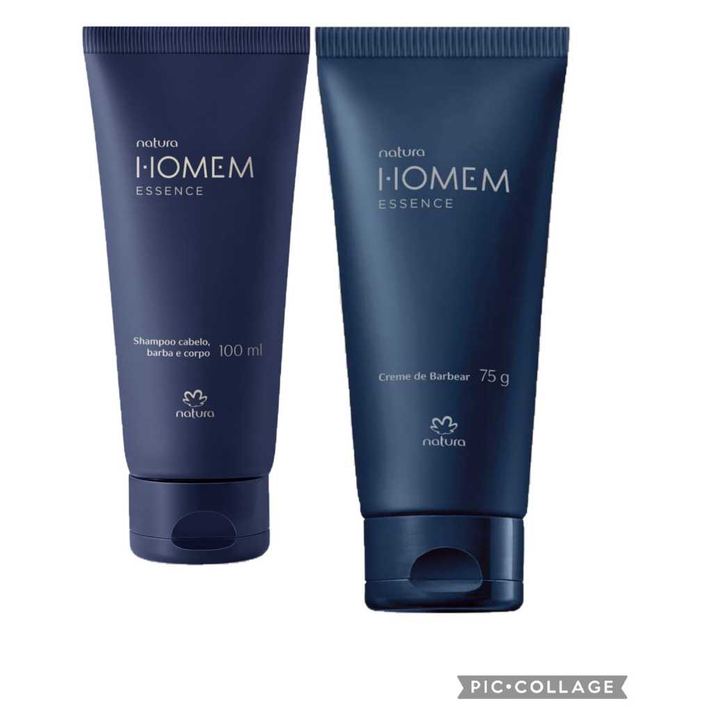 Kit Natura Homem Essence ( Shampoo Cabelo, Barba e Corpo 100 ML + Creme ...