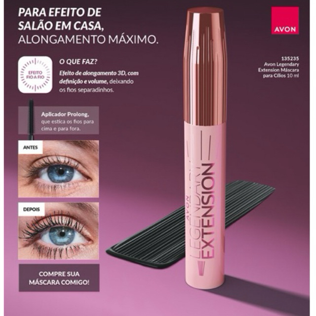 Máscara Para Cílios Legendary Extension Avon | Shopee Brasil