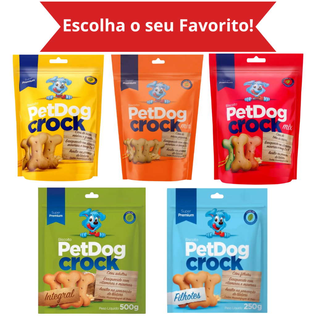 Biscoito Pet Dog Crock para Cães 250g, 500g 1kg Petisco PetDog Crock ...