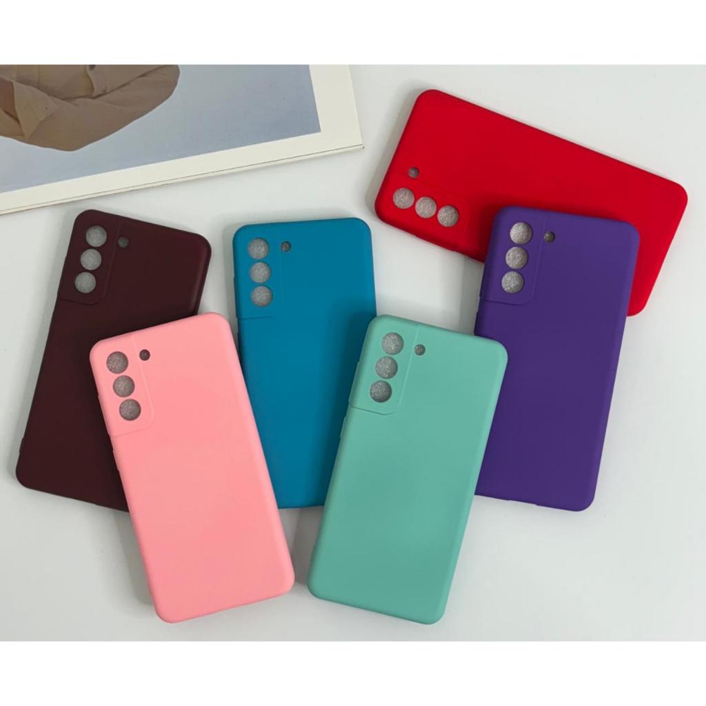 Kit Protetora Capinha - S21 FE - Com Película 3D Samsung Silicone Aveludado Capa de Celular Case ...