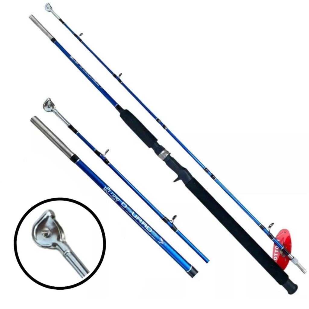 Vara P/ Carretilha Ottoni Pesca Pesada 80 LBS - Emenda Rosca Roldana ...