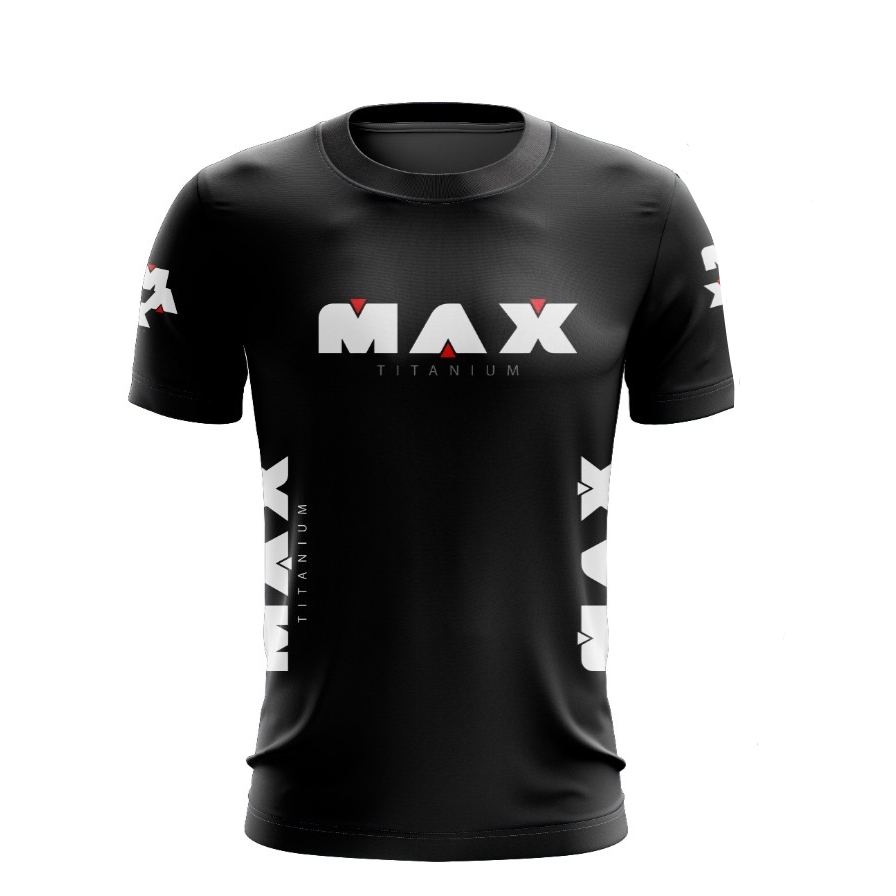 Camiseta Camisa Max Titanium Academia Treino Blusa 100% Dry Fit ...