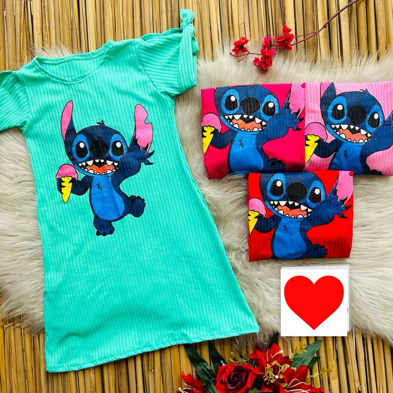 Vestido Infantil Stitch Menina Disney Verão Amarração | Shopee Brasil