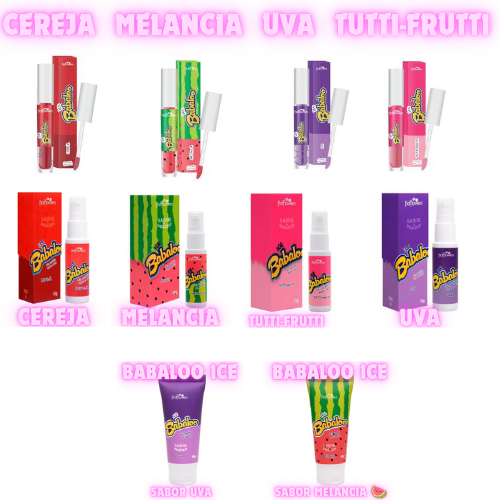 Kit Babaloo Ice Gel ( gloss Ace + Gel Beijavel Vibra E Gela + Gel ...