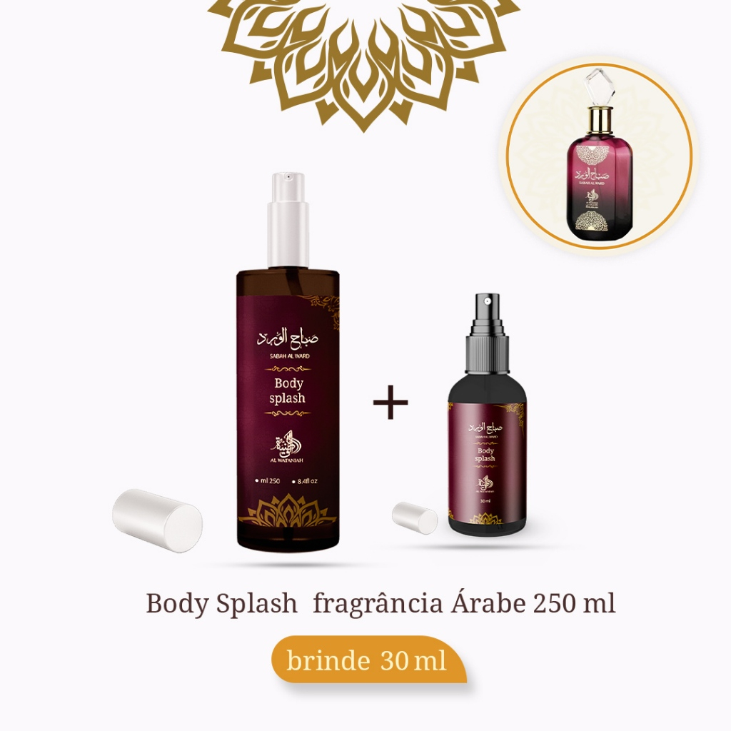 Body splash Sabah Al Ward Al Wataniah 250 ml+ frasco 30 ml brinde ...