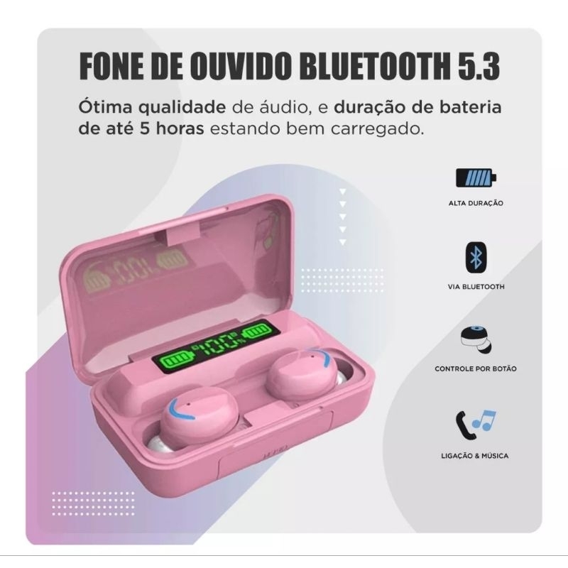 fone bluetooth rosa | Shopee Brasil