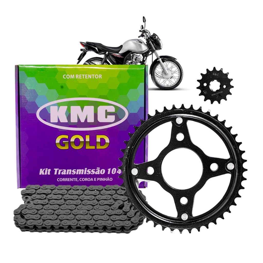 Kit Relação Transmissão Kmc Cg Fan / Titan 160 Com Retentor | Shopee Brasil
