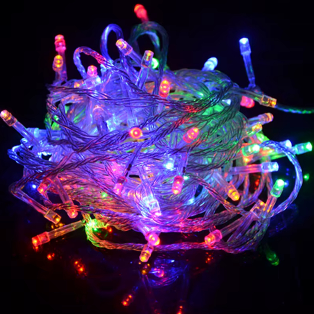 Pisca Pisca Led 50 LEDS 110V Colorido Fio Transparente Natal Festa ...