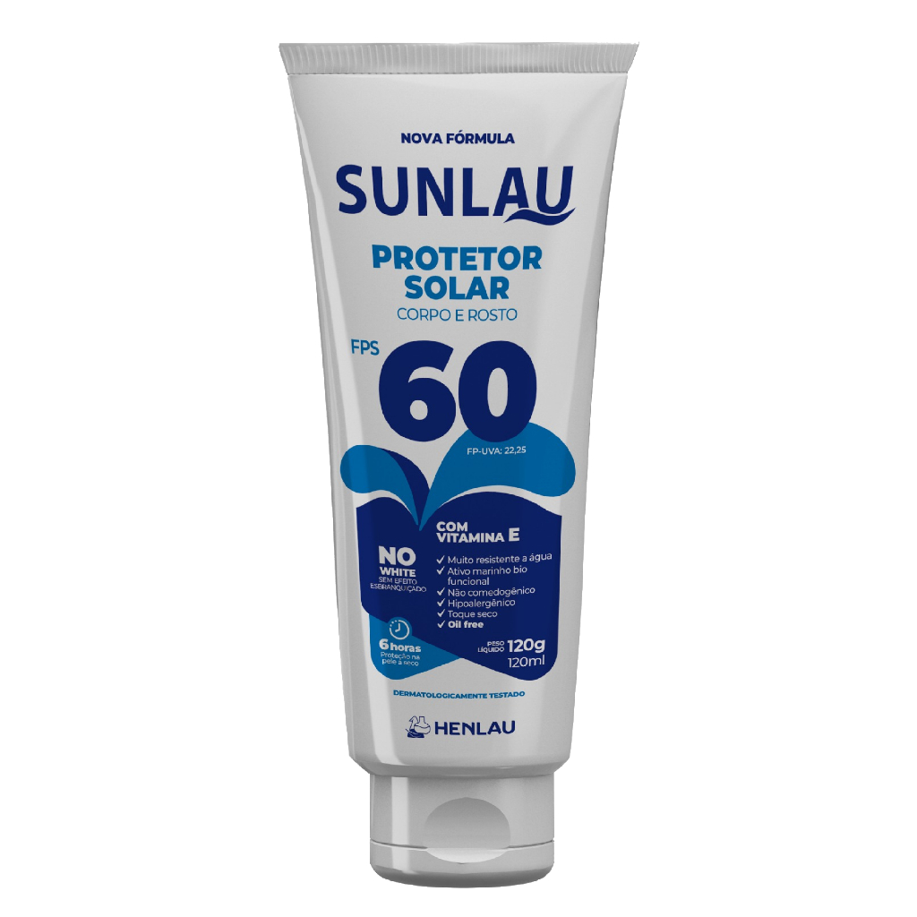 Protetor Solar FPS 60 Corporal e Facial Oil Free Toque Seco Sunlau UVA ...