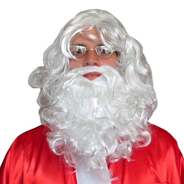 Kit Natalino Peruca Barba Gorro Feltro Vermelho do Papai Noel Para ...