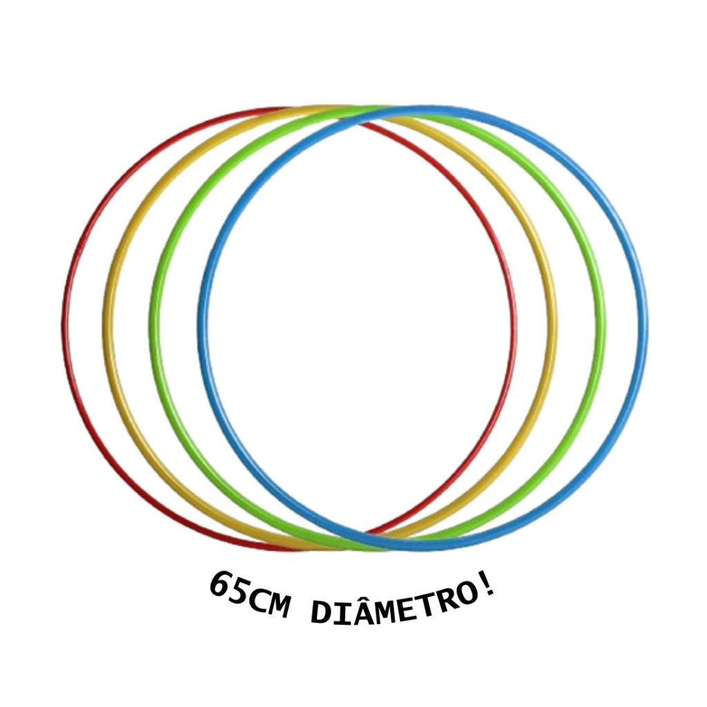 Bambolê Colorido 65cm Arco Atividade física Infantil Educação ...