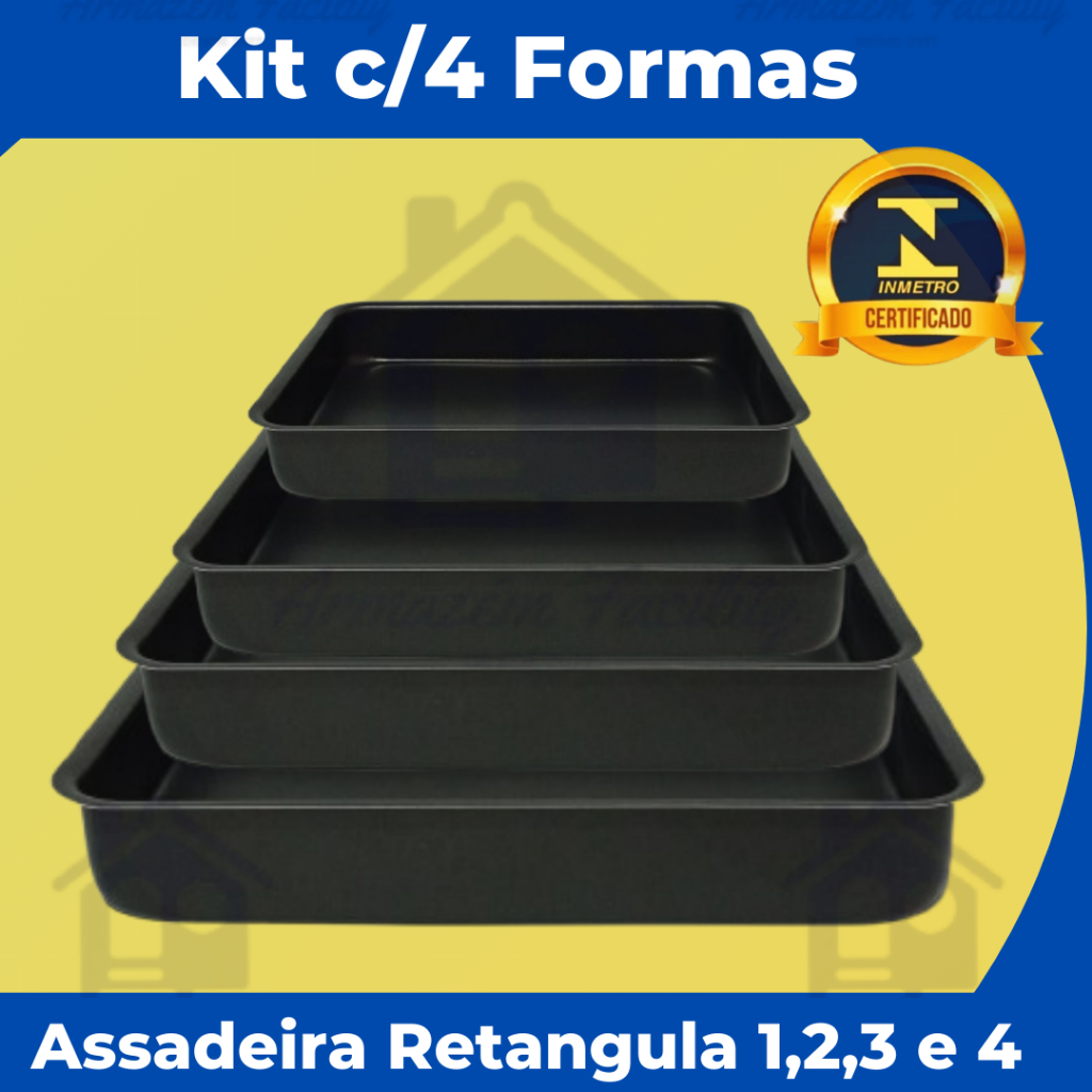 Jogo de Assadeiras Retangular Teflonada | Shopee Brasil