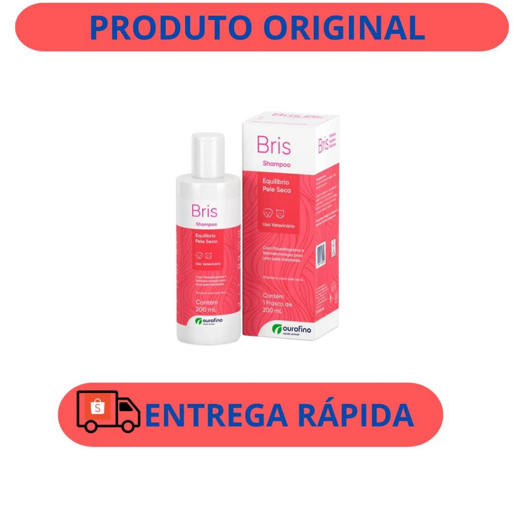 Bris Shampoo Equilíbrio Pele Seca Cães E Gatos 200ml - OUROFINO | Shopee Brasil