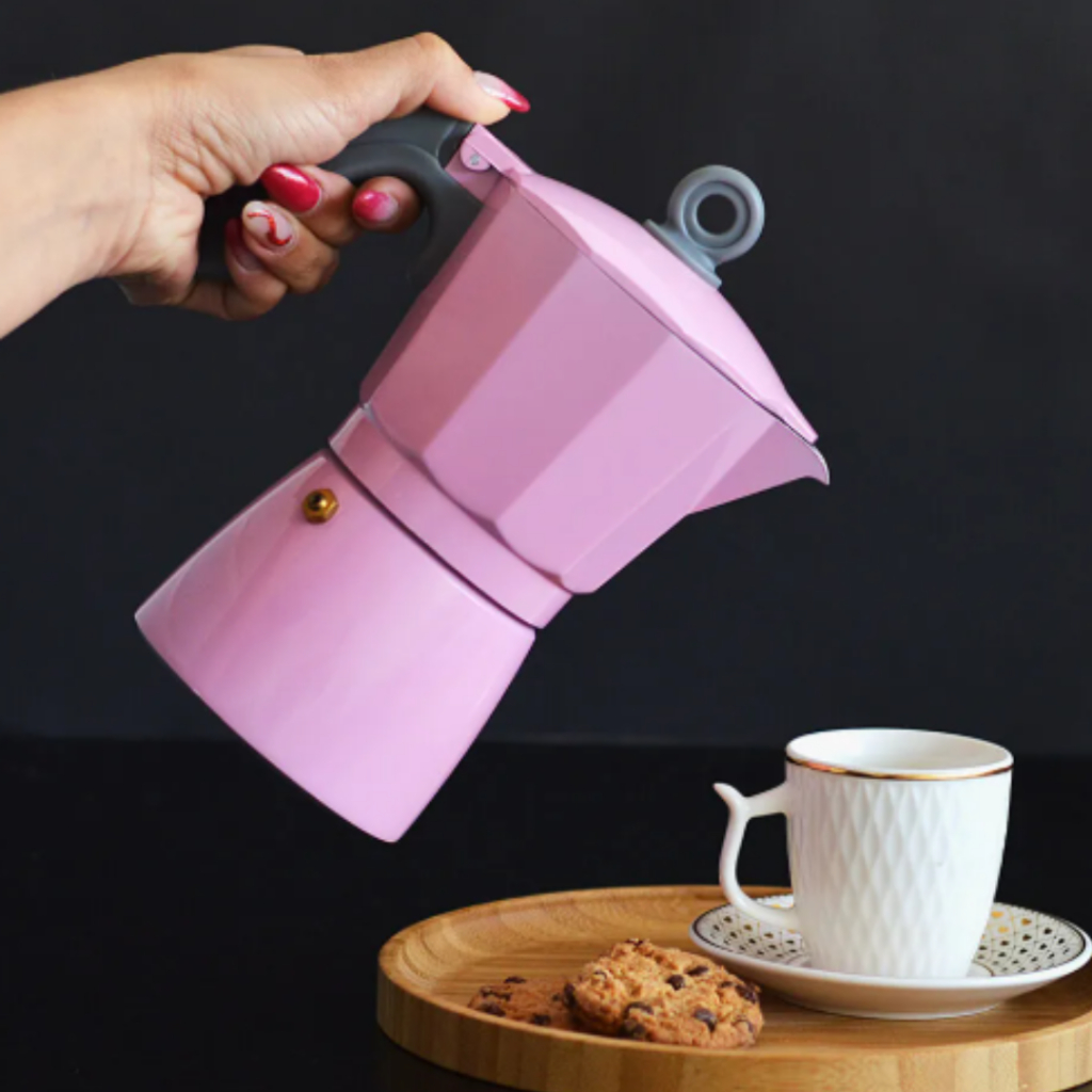 Cafeteira Italiana Rosa 3 Xícaras | Shopee Brasil