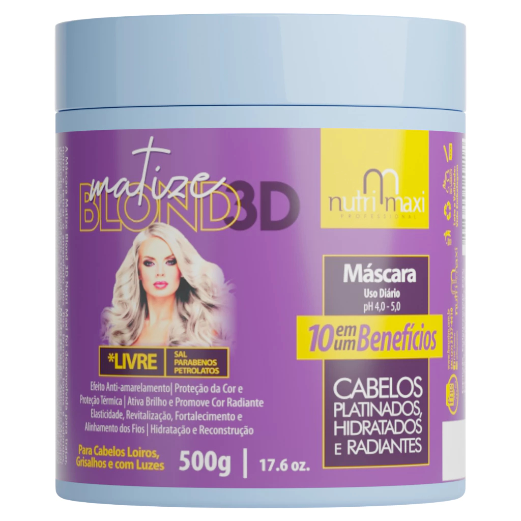 Máscara Matize Blond 3D NutriMaxi 500g | Shopee Brasil