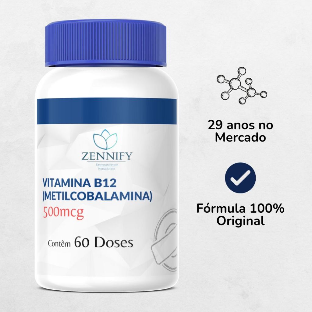 Vitamina B12 500mcg Metilcobalamina 60 Cápsulas 100% Original ...