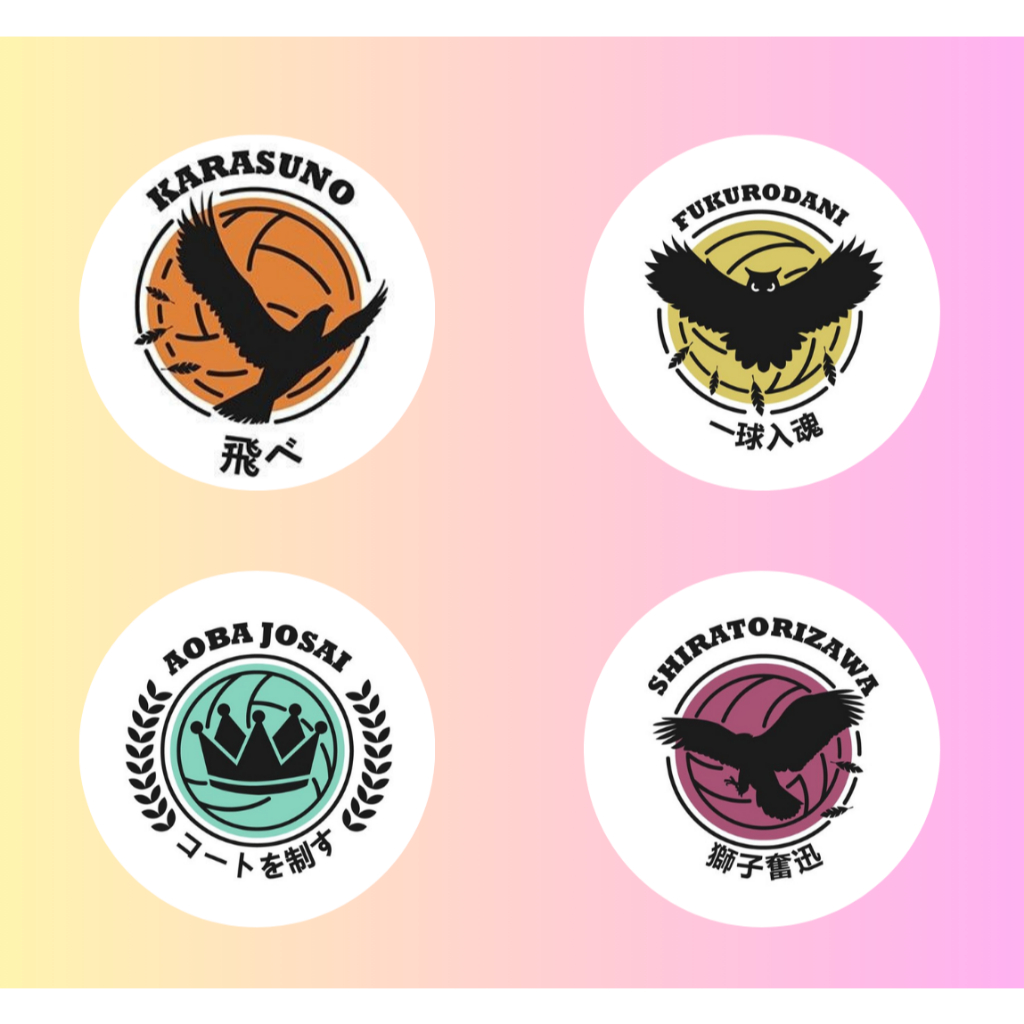 Kit com 4 Bottons Personalizado Anime Haikyu!! Karasuno Nekoma | Shopee ...