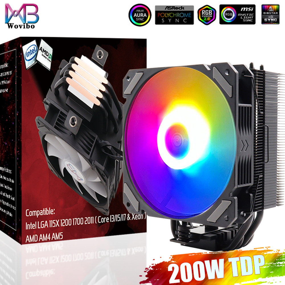 CPU Air Cooler Radiator 12cm ARGB Cooling Fan For Intel LGA 1151 1155 ...