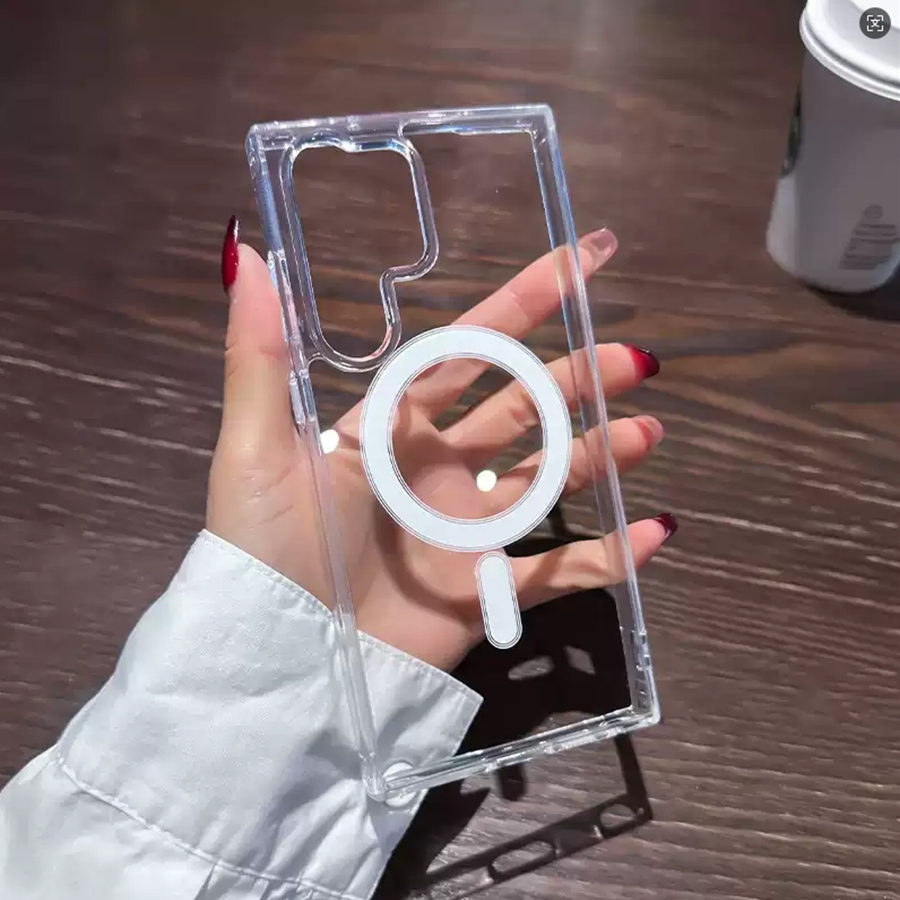 Capa Capinha Para Samsung S24 PLUS S24 ULTRA Simples Magsafe Magnética Acrílico Telefone ...