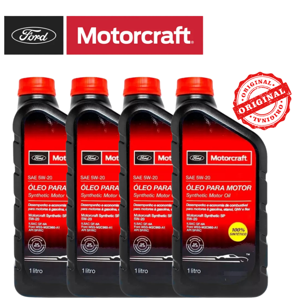 Kit 4 Litros 5w20 FORD Motorcraft 100% Sintetico Original + Etiqueta ...