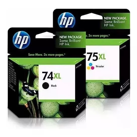 Kit Cartuchos Originais Hp 74 Xl Preto E 75 Xl Color P C4599 | Shopee ...