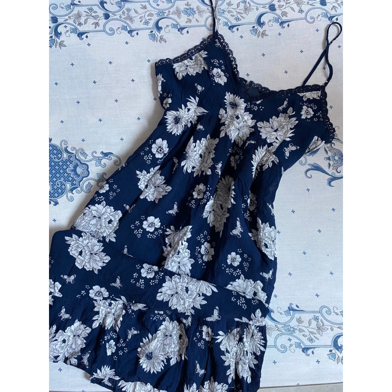 vestido farm azul midi | Shopee Brasil