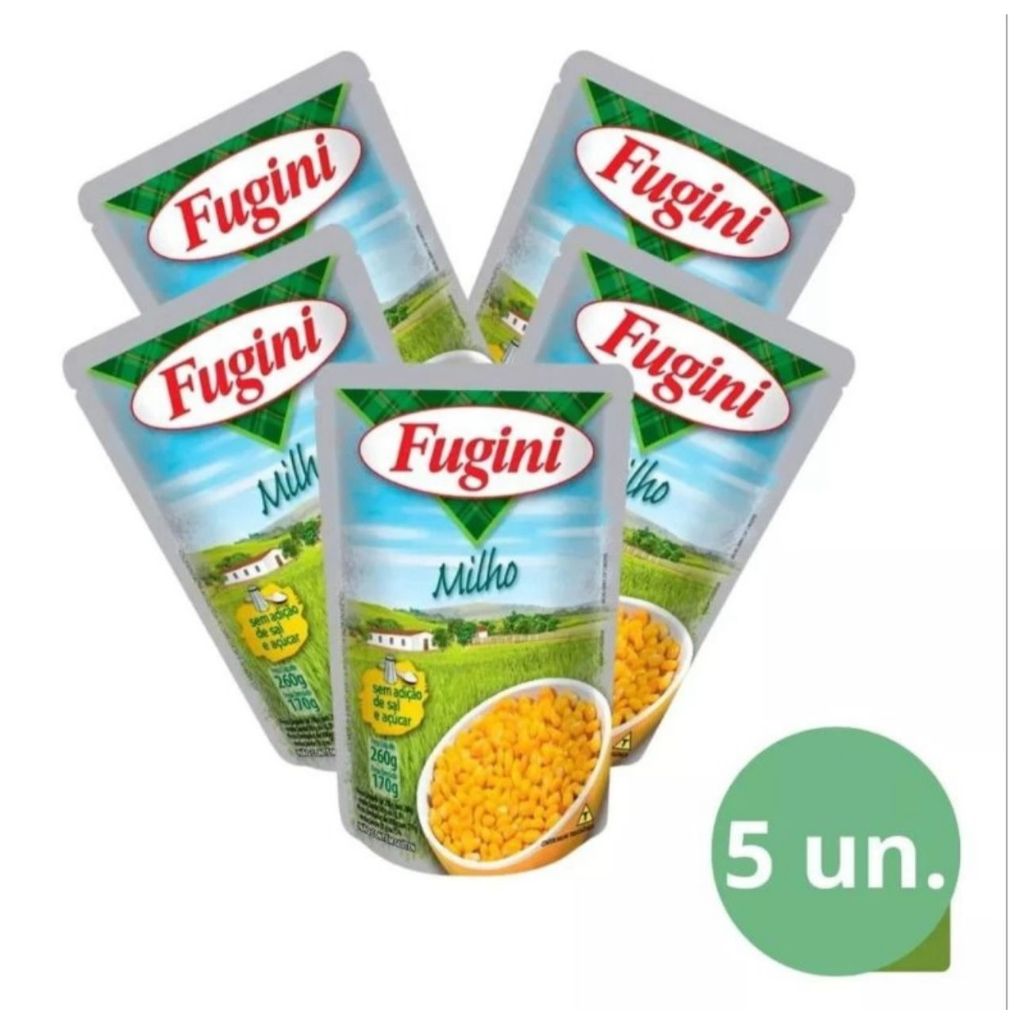 5 PACOTE MILHO SACHE FUGINI 170G | Shopee Brasil