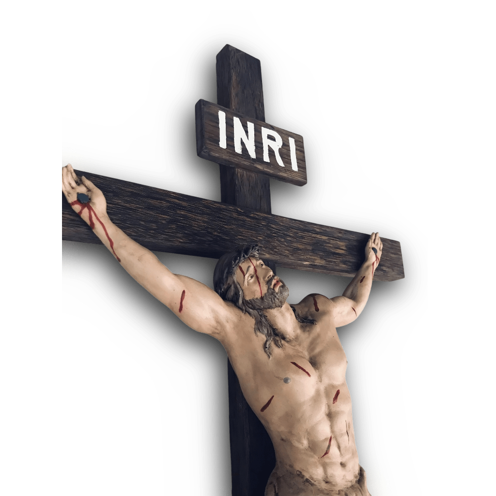 Crucifixo De Parede Realista Cristo Vivo agonizando agonia - 60cm ...