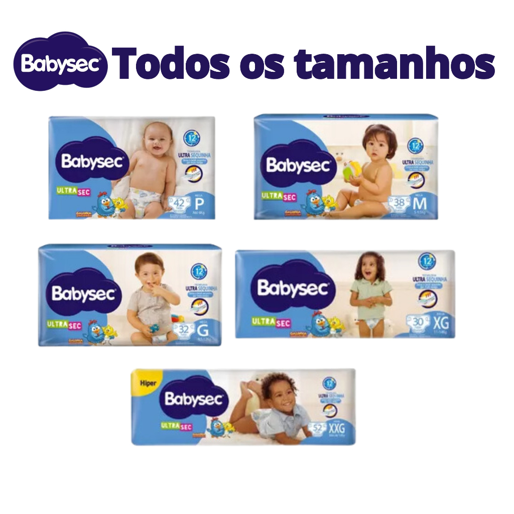 Fralda Descartável Babysec Todos os tamanhos P M G XG XXG | Shopee Brasil