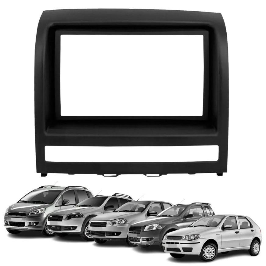 Moldura painel 2 Din Multimidia DVD Mp5 Fiat Palio Siena Weekend Strada | Shopee Brasil