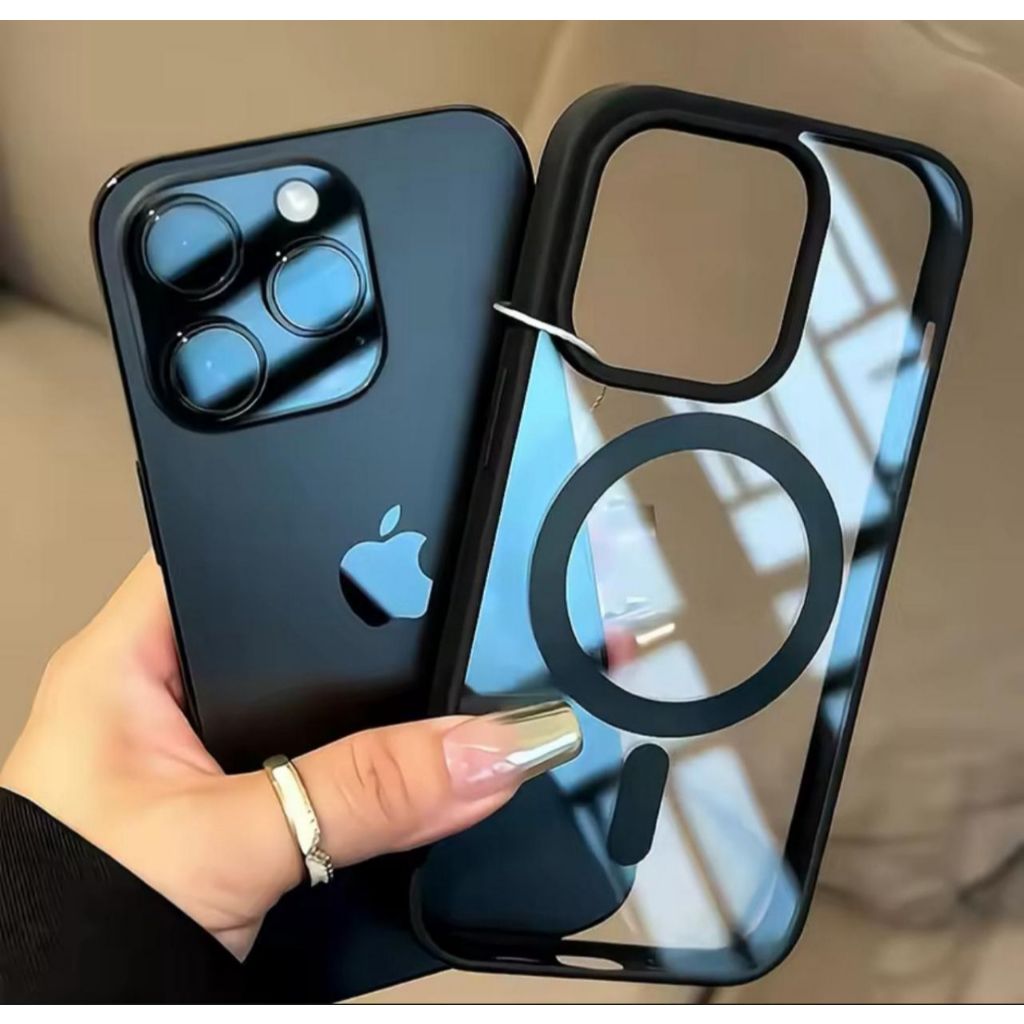 Capa Anti Impacto Magsafe Para iPhone 11 12 13 14 14 Plus 14 Pro Max Case Super Cores Clear ...