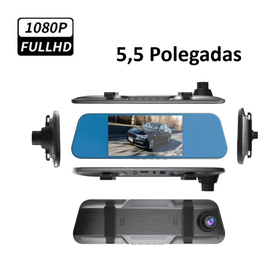 Camera Retrovisor Com Gravação Com 2 Câmeras Ré E Frontal – Gravadora ...